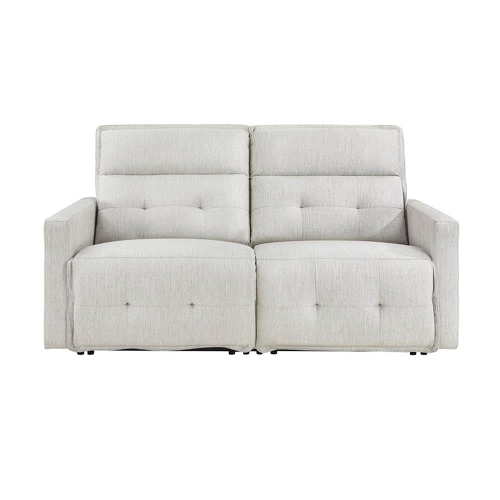 Lexicon Salida Fabric Power Double Reclining Loveseat in White