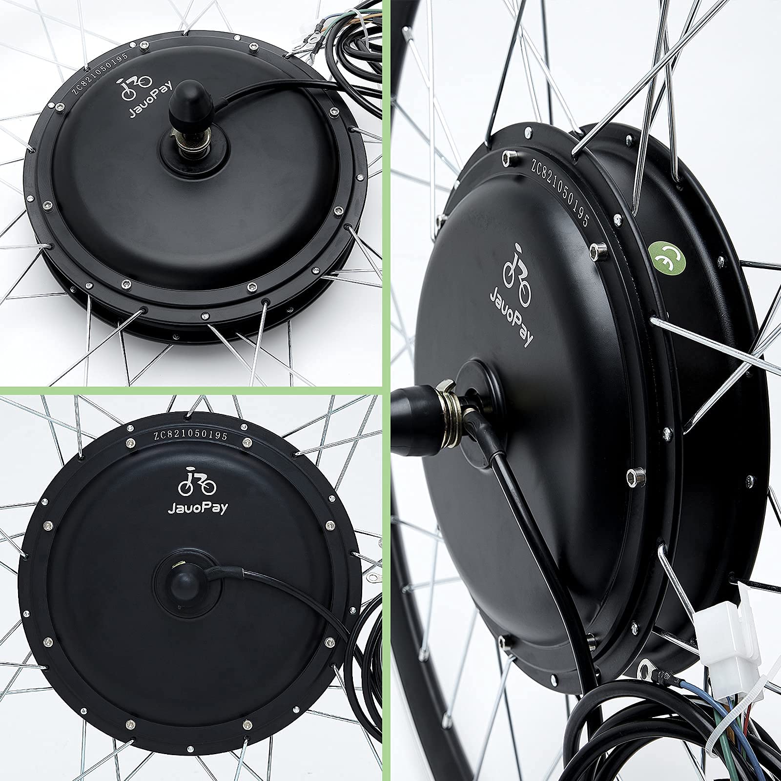 JauoPay 48V 1000W Electric Bicycle Conversion Kit 26" E-Bike Front Hub Motor Wheel 28mile/h (45km/h) High Speed Brushless Gearless Hub Motor Kit