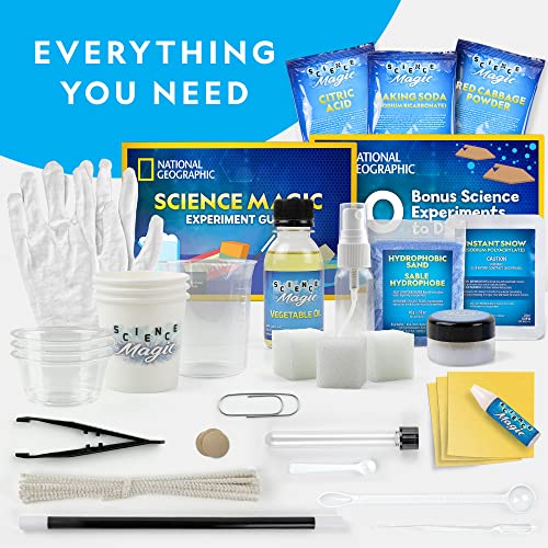 NATIONAL GEOGRAPHIC Science Magic Kit β Science Kit for Kids with 50 Unique Experiments and Magic Tricks, Chemistry Set and STEM Project, A Great Gift for Boys and Girls (Amazon Exclusive)