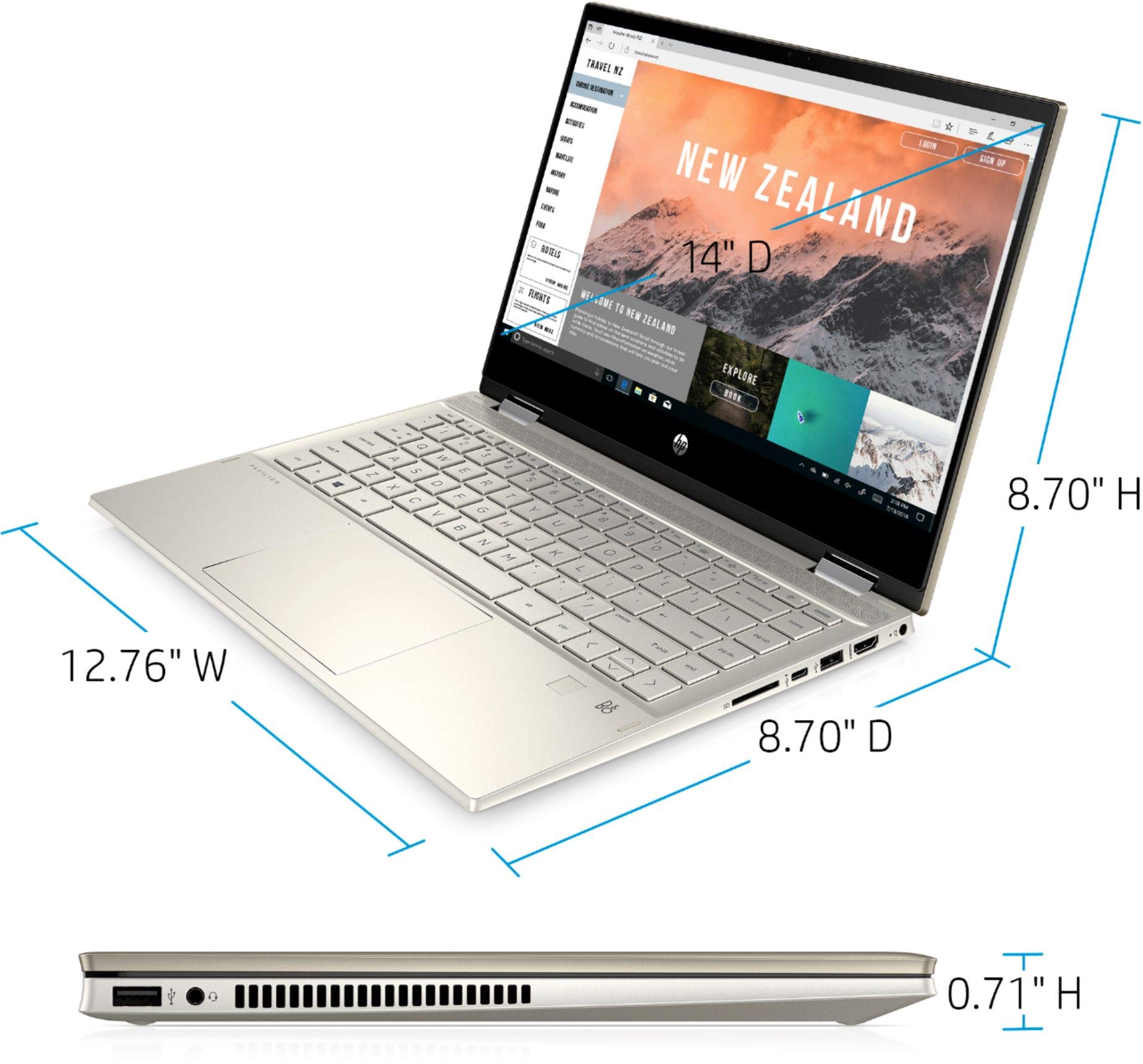HP 2022 Flagship Pavilion x360 14" Touchscreen 2 in 1 Laptop, Intel Core i5-1135G7 (Beat i7-1065G7), 8GB RAM, 512GB PCIe SSD, Backlit Keyboard, Fingerprint Reader, Intel Iris Xe Graphics, Win 11