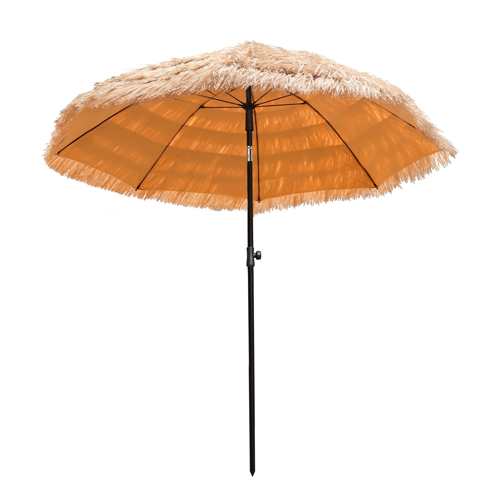 Funsite 6.5ft Tiki Umbrella Outdoor Patio Umbrellas with Tilt Hawaiian Tropical Palapa Beach Umbrella, UPF 50+ Thatch Hut Umbrella for Patio Backyard Pool
