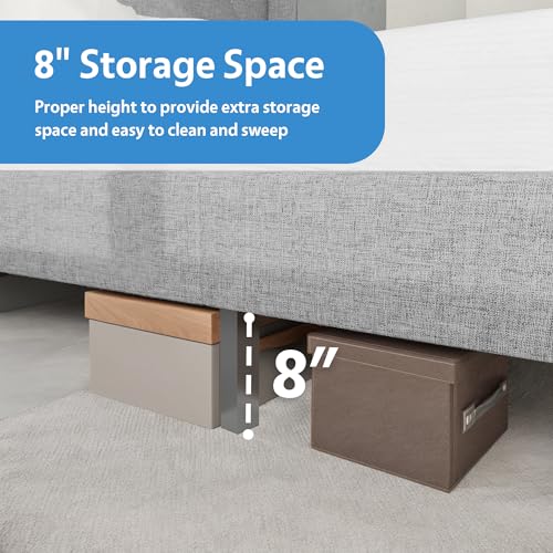 Fangflower Platform Bed Frames,Queen Bed Frame with Headboard, Storage Drawers, Strong Wood Slats Support, Noise-Free/No Box Spring Needed/Easy Assembly