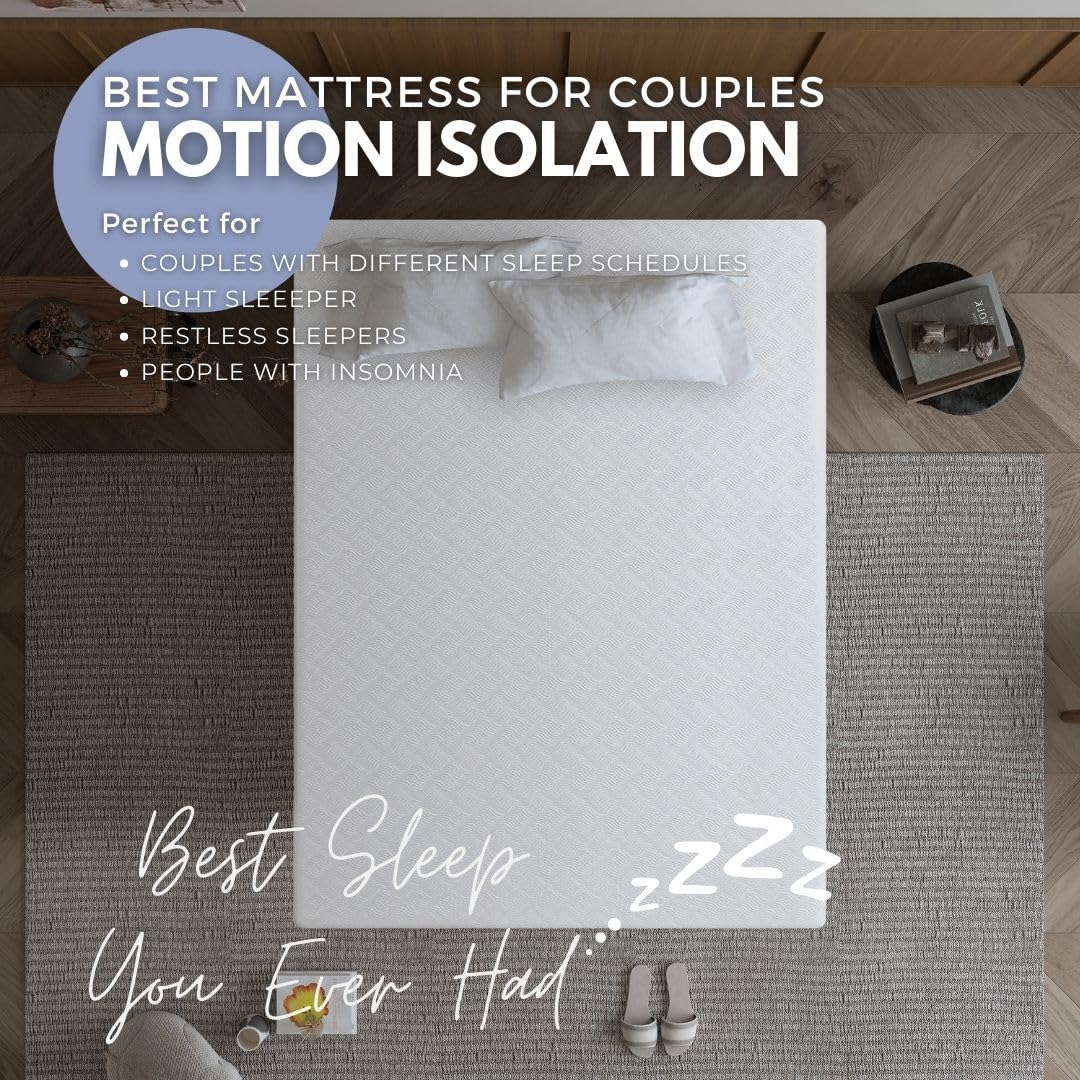 L’Baiet 12” Gel Memory Foam Mattress, King Size/Bed in a Box/Medium Firm/Breathable Cooling-Gel Comfort Technology/Pressure Relief/Comfy Support/Soft Fabric Cover/CertiPUR-US Certified