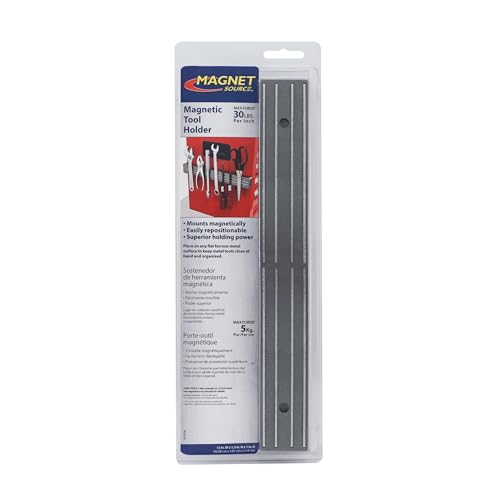 Master Magnetics Magnetic Tool Holder with Magnetic Mount - 12" Wide, 30 lb per inch Pull, Gray, 07576