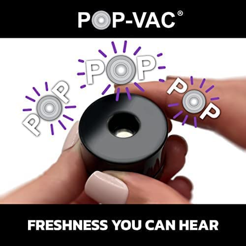 POP-VAC (50 Pack Refillable Storage Vacuum Seal Container Jar For Herb Floral Powder Spice Concentrates, 4ml Black Gloss