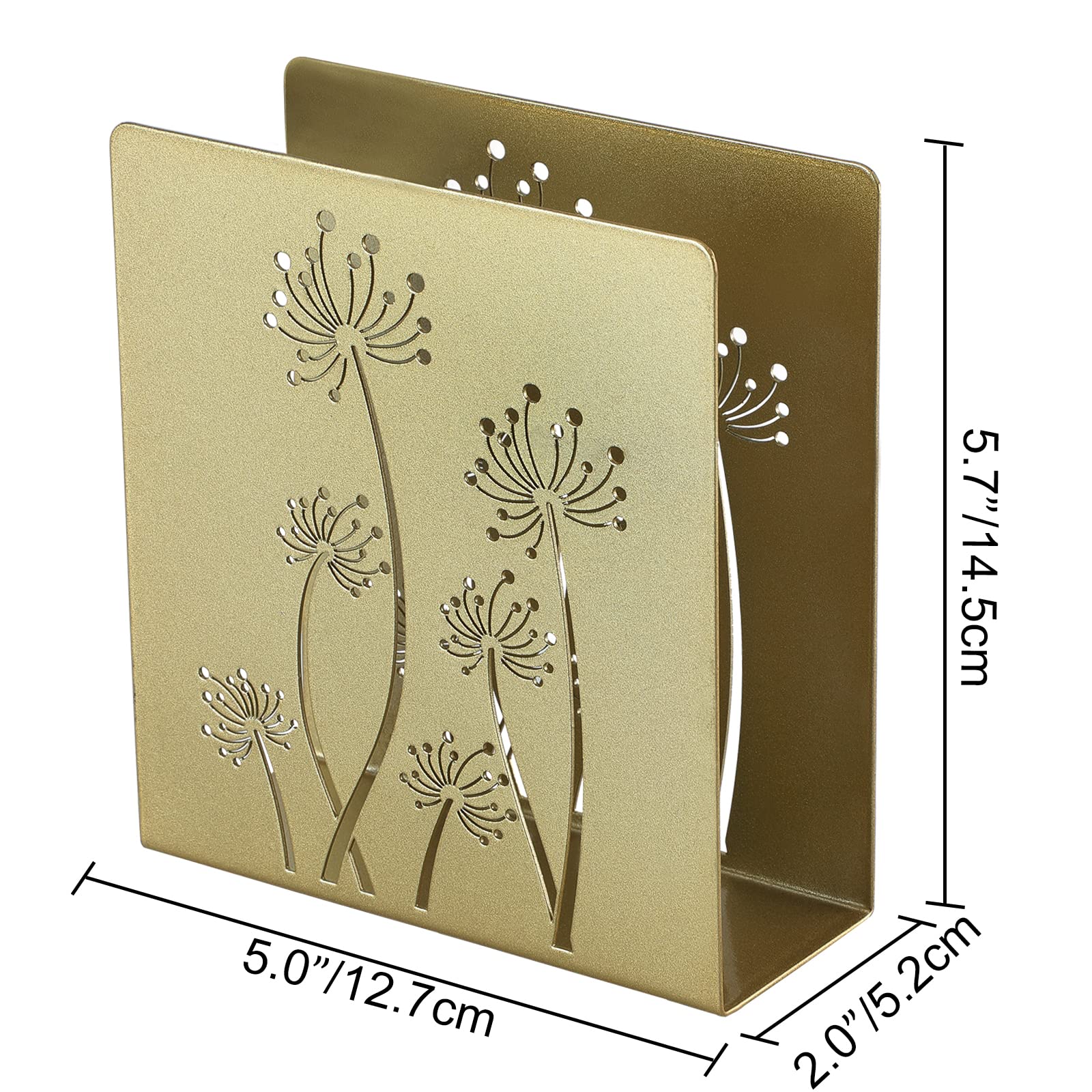 Gold Napkin Holder for Table, Metal Napkin Holder Stand for Dinner Home Kitchen Restaurant Picnic Party