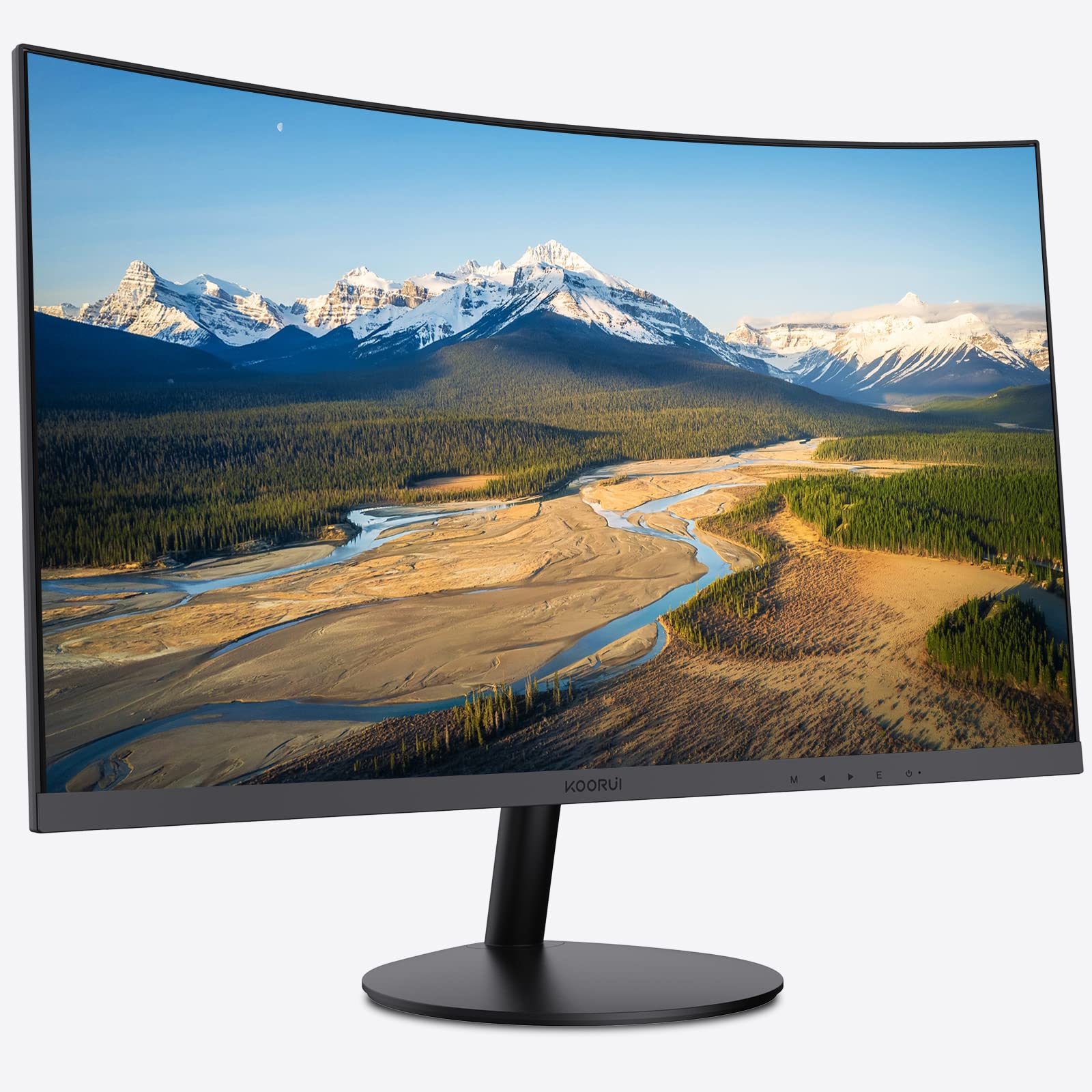 KOORUI 24" Curved 60Hz Computer Monitor LED Monitor Full HD 1080P HDMI VGA, 1800R, Tilt Adjustment, Eye Care, Black 24N5C