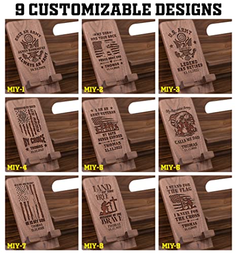 Personalized Gift for Military Army - Phone Docking Station for Soldier, Custom Nightstand Organizer for Men Women, Gift Ideas for Him, Her, Dad, Mom, Husband, Boss on Birthday, Anniversary, Christmas