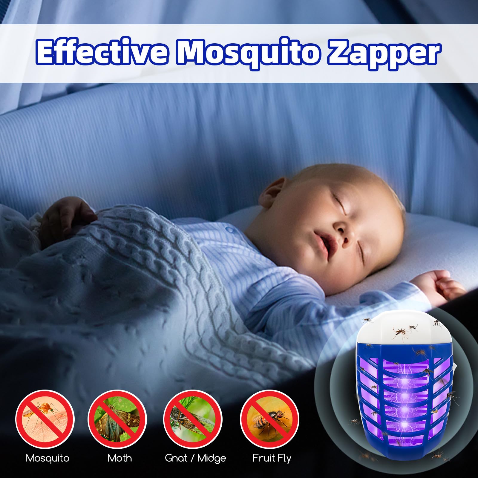 Jahy2Tech Indoor Bug Zapper 6 Pack Electronic Mosquito Zapper Indoor Mosquito Killer Lamp with UV Light Attractant,Plug in Fruit Fly Traps Indoor for Home,Living Room,Office Insect Traps Pest Control