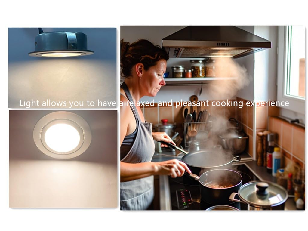 LPSAFP LED Range Hood Bulb, Cooktop Recessed Lighting, 2.45-Inch Calibre, 2-Inch Opening, Replaces 20W Halogen Bulb, 12V AC/DC Compatible, Natural White Light, 2-Pack