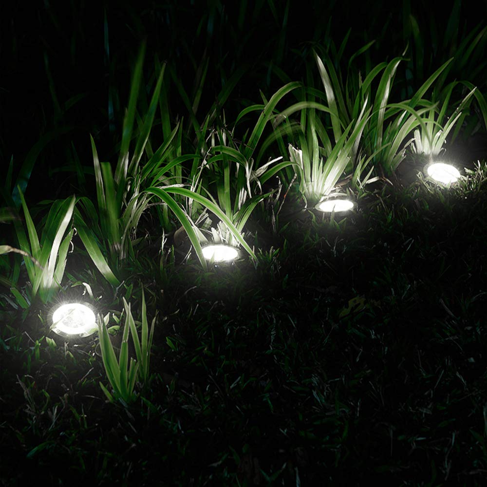 DUUDO Solar Ground Lights 12 Pack - 8 Led Solar Outdoor Lights Decorative Warterproof for Pathway Patio Walkway Lawn Outdoor Solar Lights