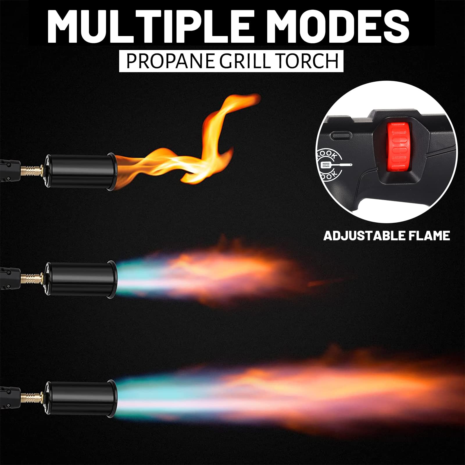 KookCook Cooking Grill Torch Kit with 14.1 oz Fuel Gas Cylinder Sous Vide Blowtorch MAPP MAP Pro Propane Torch Food Kitchen Grilling Gun Culinary BBQ Tool for Searing Outdoor Camping Charcoal Starter