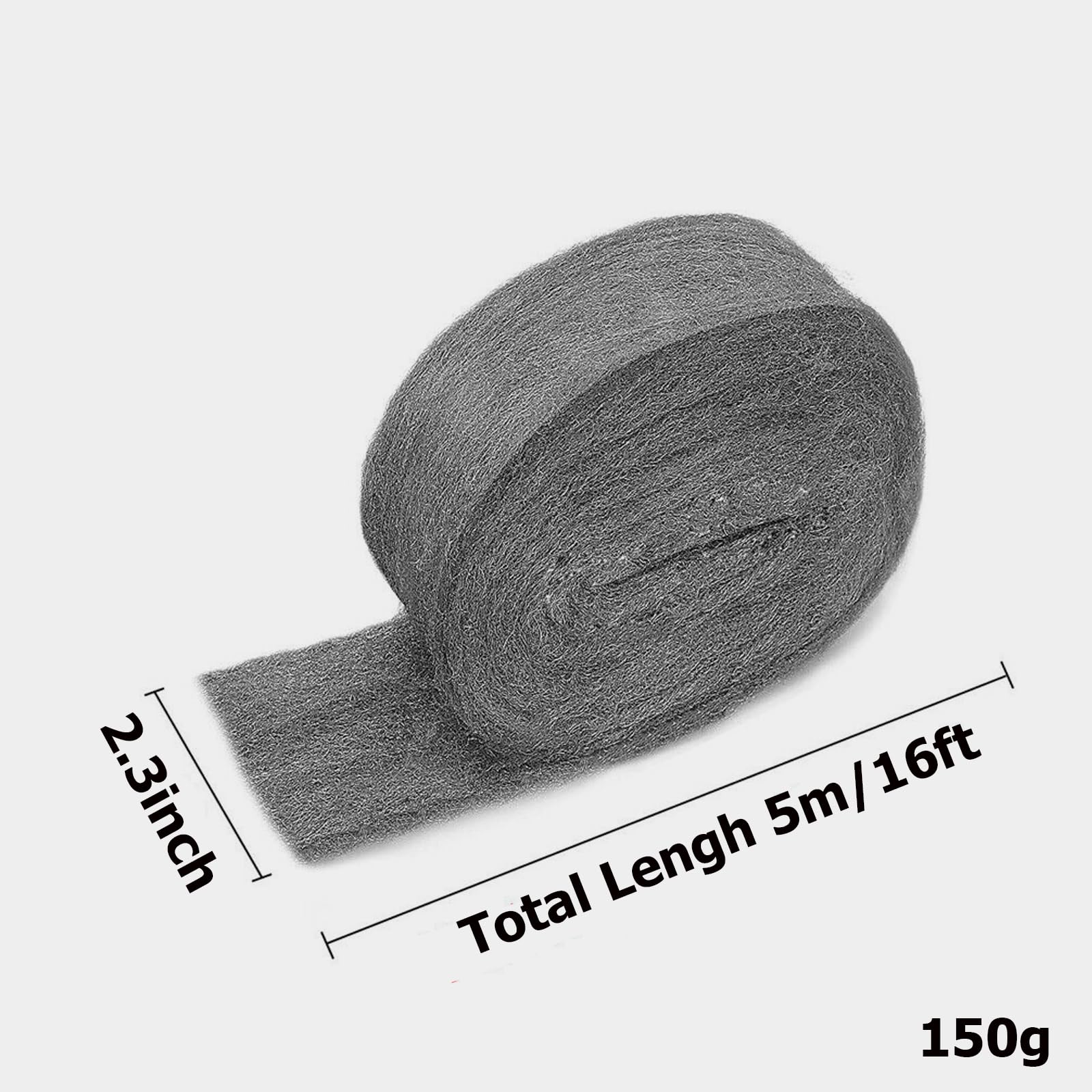 LPYFRG 3Pack Stainless Steel Wool,2.5""x16.5FT Steel Wool Fill Fabric Roll,Gap Blocker Coarse Wire Hardware Cloth DIY Kit for Holes, Wall, Garden, Kitchen, Pipeline in Garage,Complimentary Gloves