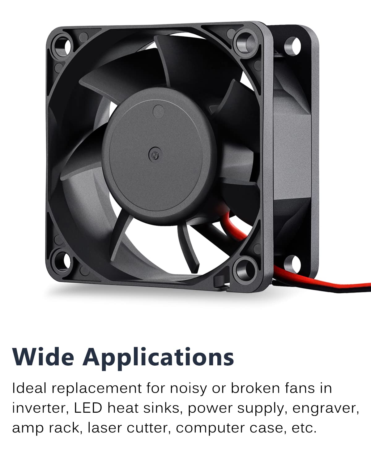 GDSTIME 2 Pack 60mm x 60mm x 25mm 12V Dual Ball Bearings DC Brushless Cooling Fan