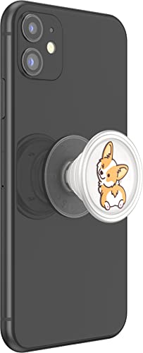 PopSockets Plant-Based Phone Grip with Expanding Kickstand, Eco-Friendly PopSockets for Phone - Translucent Cheeky Corgi