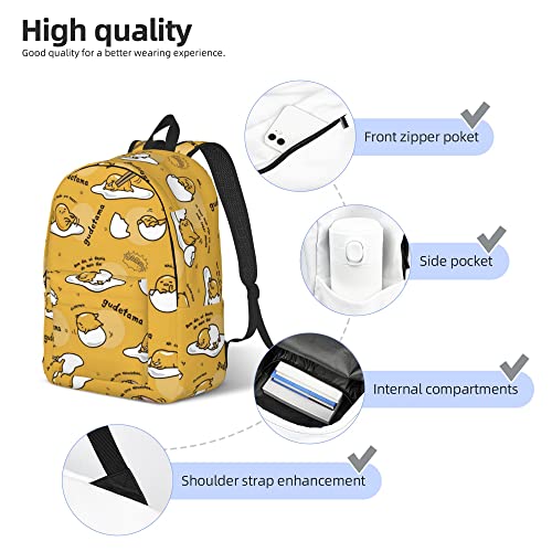 Ficonuu Cartoon Backpack Cute Lightweight Backpacks for Women Men Yellow Polyester Bag Unisex Laptop Canvas Backpack Large Capacity Leisure Backpack