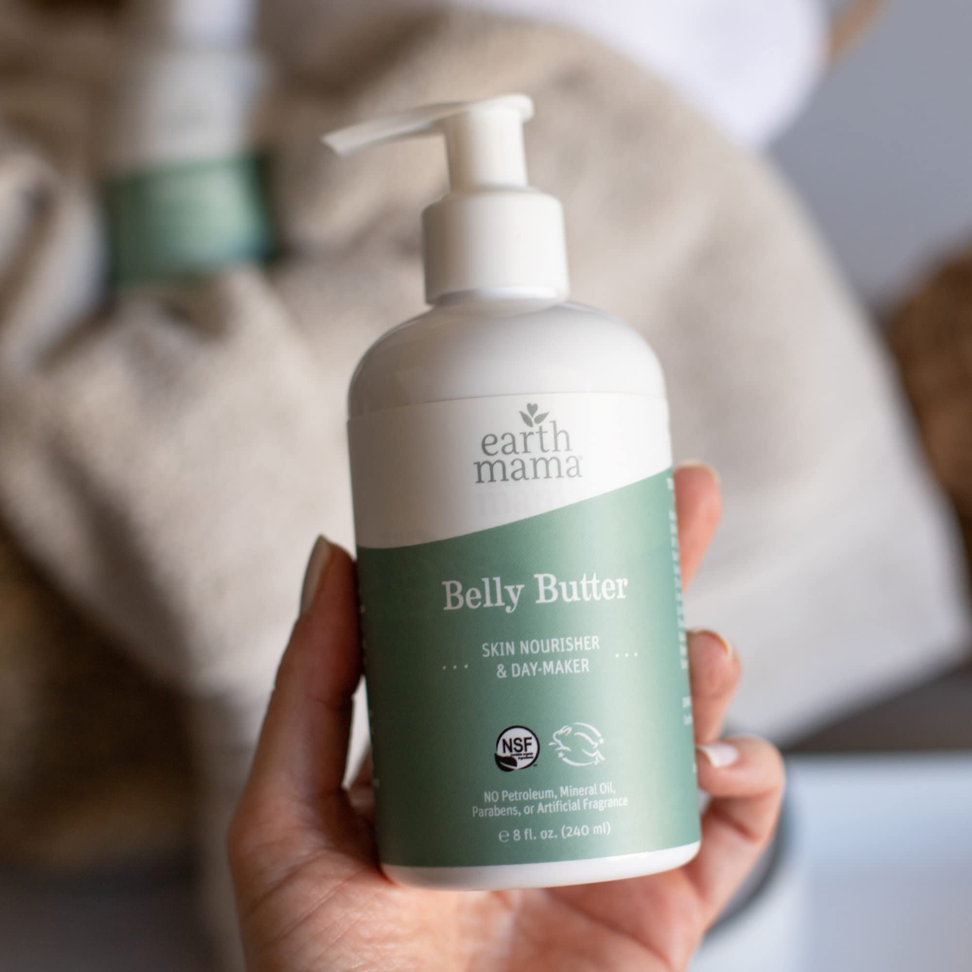 Earth Mama Belly Butter & Belly Oil Bundle for Dry, Stretching Skin | Moisturize + Encourage Skin's Natural Elasticity During Pregnancy & Beyond, 8-Fluid Ounce & 4-Fluid Ounce