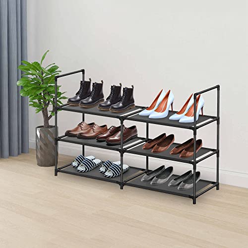SmartYeen 3-Tier Shoe Rack,12 Pairs Shoe Shelf Storage Organizer for Closet Entryway