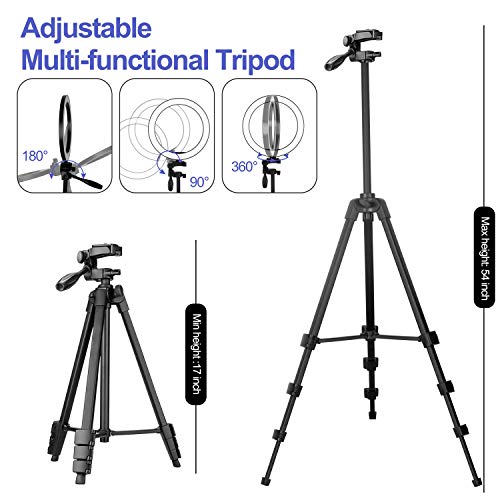 EMART 10" Ring Light with 55" Extendable Tripod Stands, 16 Colors RGB Camera Selfie Ring Light for Photography, Makeup, YouTube Video, Vlogging, Live Streaming