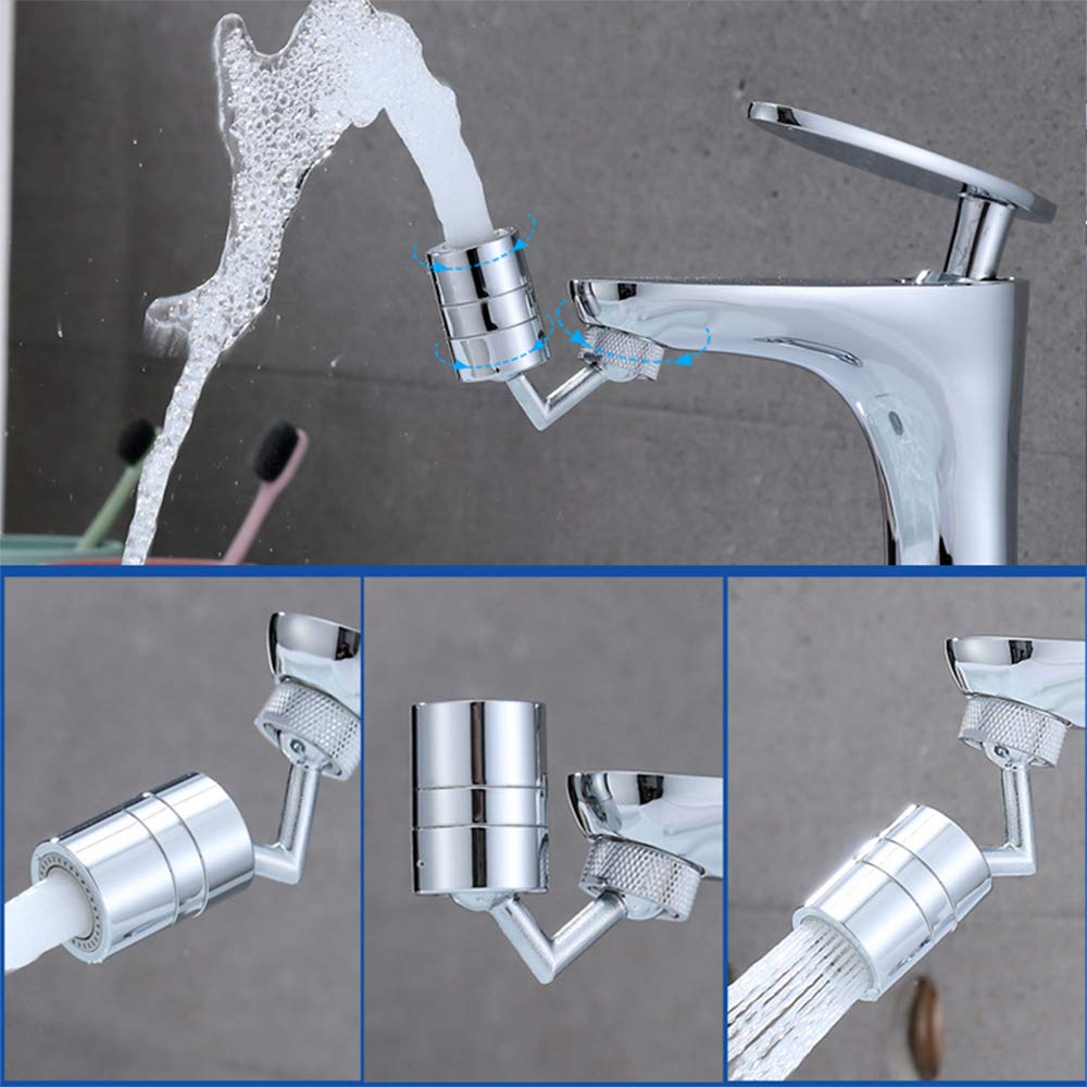 Faucet Aerator, 720° Rotatable Faucet Sprayer Head, Eye Wash Station Faucet Aerator, Universal Splash Filter Faucet, Leakproof Design with Double O-Ring, Durable Copper & ABS