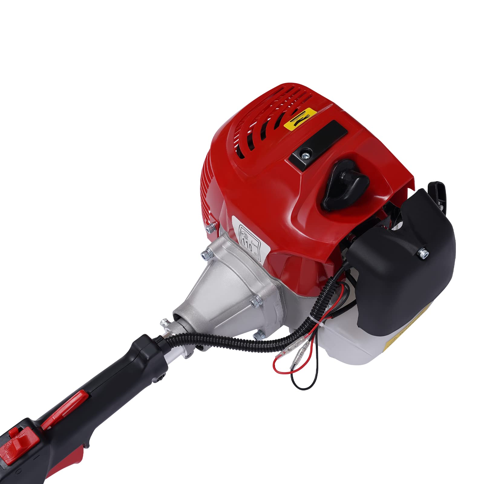 Leweiiq Hand Held Gas Power Broom, 1700W 2.3HP Gasoline Power Broom Walk Behind Sweeper, 52CC Artificial Grass Sweeping Cleaner Driveway