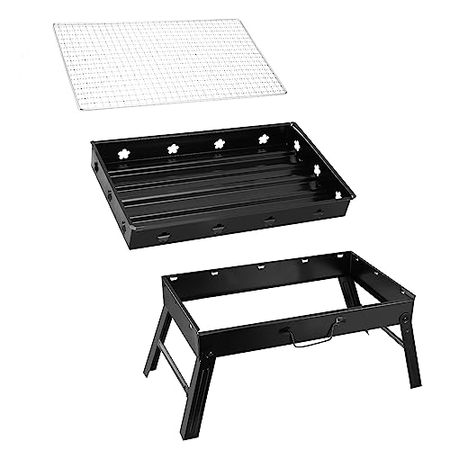 Portable BBQ Grill Folding Charcoal Grill, 17 * 10ββ Barbecue Area Stainless Grill, Lightweight Instant Smoker Grill, Small Grill, Table Top Grill for Outdoor Barbecues Camping Picnics Beach Party