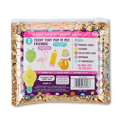 Pop It! Pets - Season 2 - The Ultimate Sensory Fidget Toy - Popping Bubbles and Adorable Characters - Collector map with Cards and Stickers from Buffalo Games