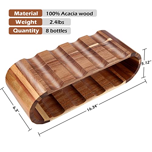 Suhnerbell Wooden 8-Bottle Wine Racks Countertop, Premium Acacia Wine Bottle Holder,countertop Wine Rack Inserts for Cabinet,Display for Home Décor and Wine Gifts, No Need Assembly