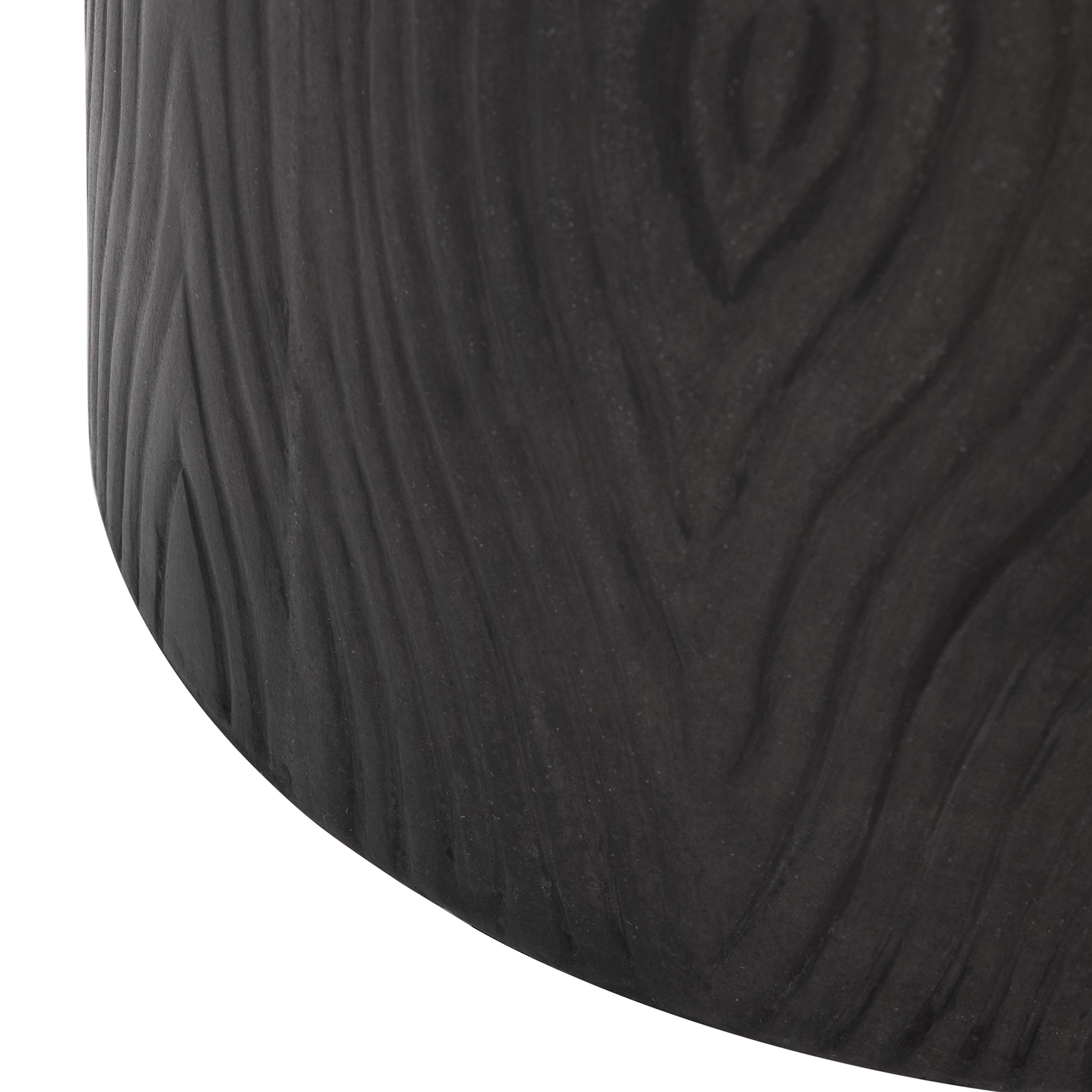 SAFAVIEH Outdoor Trunk Black Modern Concrete Round Accent Table