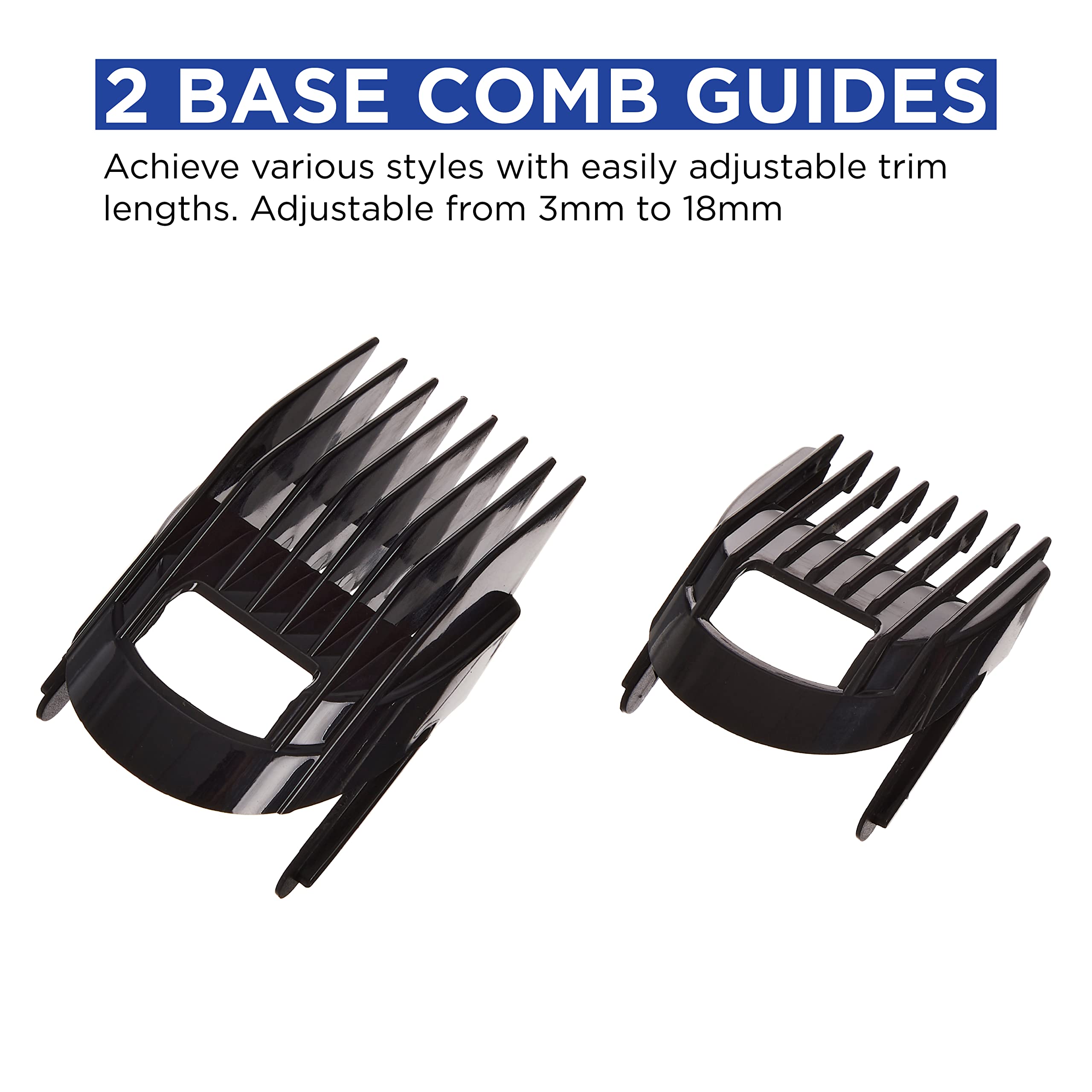 Nautica Men's Grooming Professional Hair Trimmer for Face & Hair w/2 Comb Guides