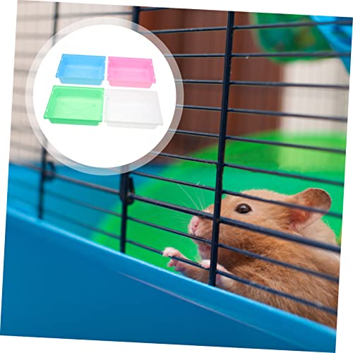 POPETPOP Chinchilla Cage Accessories Plastic Bins 4pcs Hamster Cage Tray Hamster Cages Small Pet Cage Supplies Plastic Tray Hamster Supplies Plastic Chassis Guinea Pig Bedding Plastic Trays