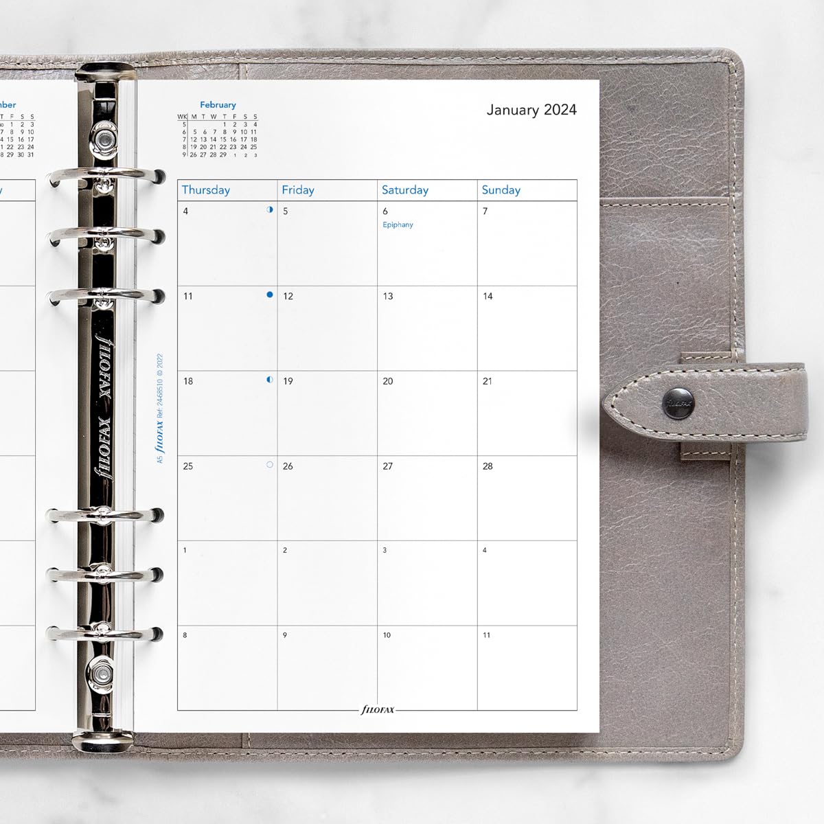 Filofax A5 month on two pages English 2024 diary