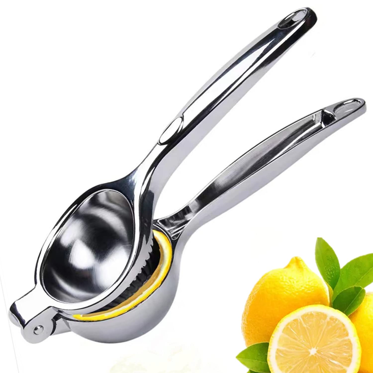 Kitchen Handheld Lemon Squeezer - Heavy Duty Citrus Juicer & Lemon Juicer Hand Press With Curved Handle - Manual Lemon Lime Squeezer & Metal Citrus Squeezer For Extracting Juices