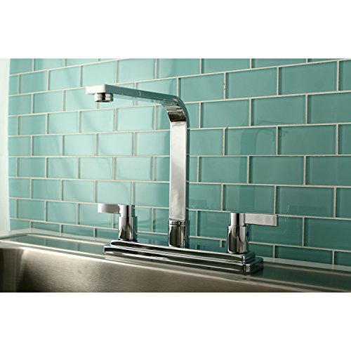 Kingston Brass KB8791NDLLS Nuvofusion Euro High Rise Spout Kitchen Faucet without Sprayer, Polished Chrome