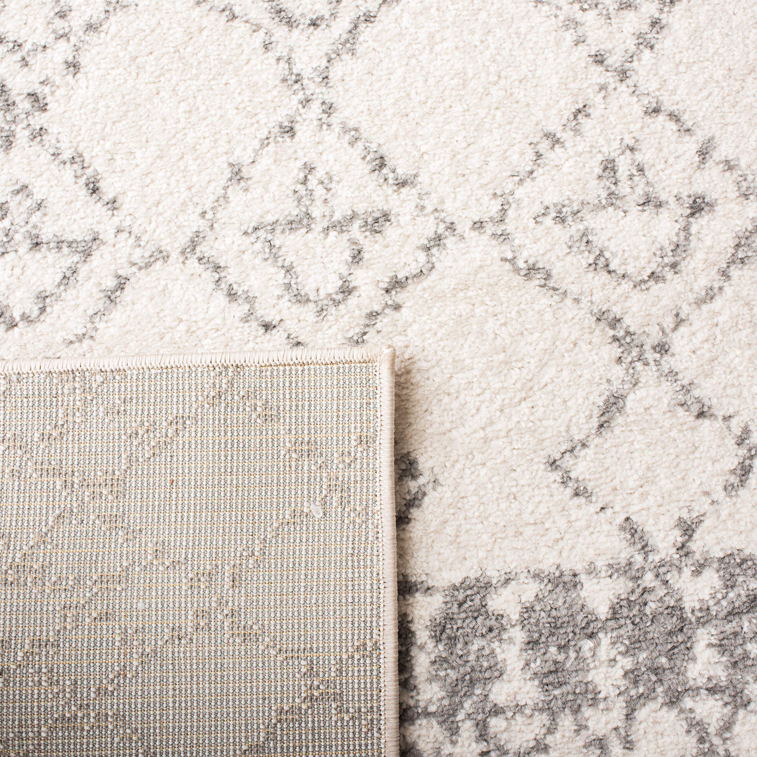 SAFAVIEH Tulum Collection Accent Rug - 2' x 5', Ivory & Grey, Moroccan Boho Distressed Design, Non-Shedding & Easy Care, Ideal for High Traffic Areas in Entryway, Living Room, Bedroom (TUL229A)