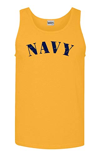 Societee New Graphic Navy Training Army Military Gear US Men's Tank Top (Gold, Medium)