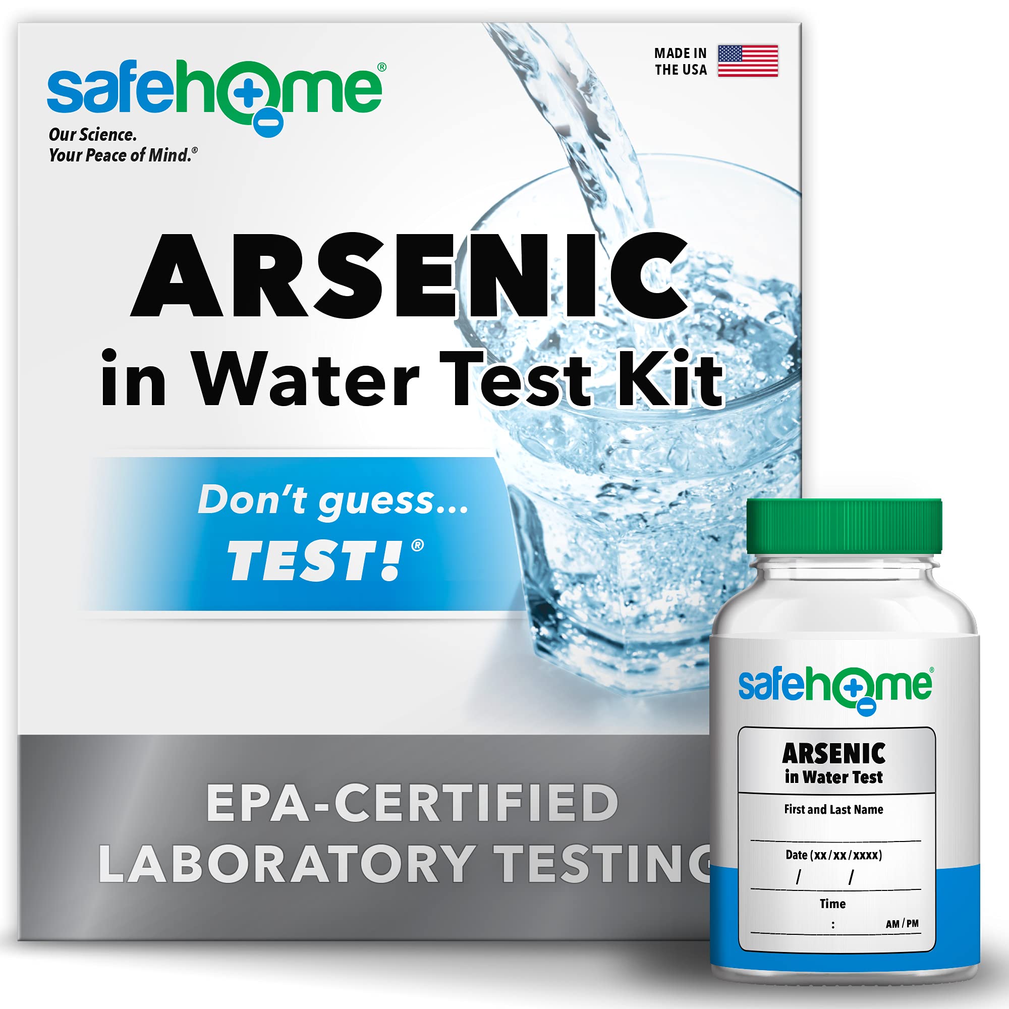 Safe Home® Arsenic in Drinking Water Test Kit – Testing at Our EPA Certified Laboratory – Lab Fees & Return Shipping Included