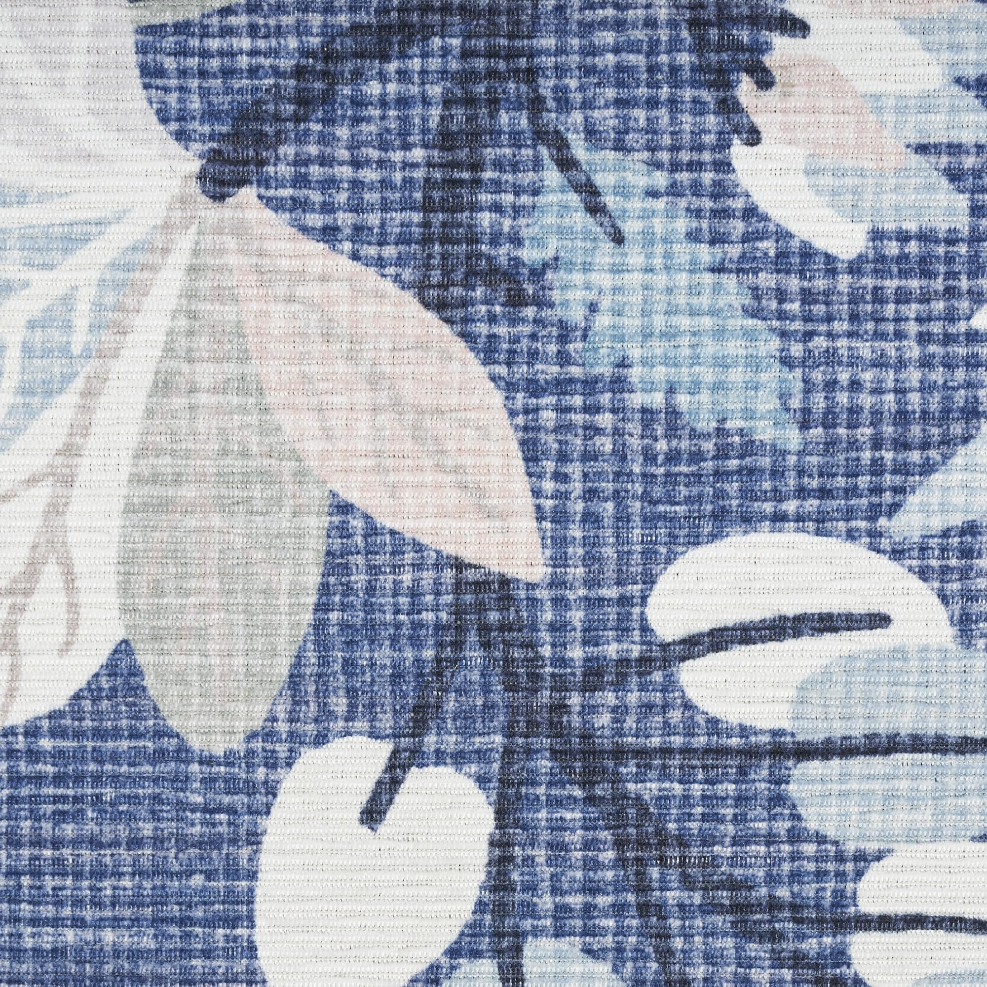Nourison Washables Floral Navy Multicolor 5'2" x 7' Area -Rug, Easy -Cleaning, Non Shedding, Bed Room, Living Room, Dining Room, Kitchen (5x7)