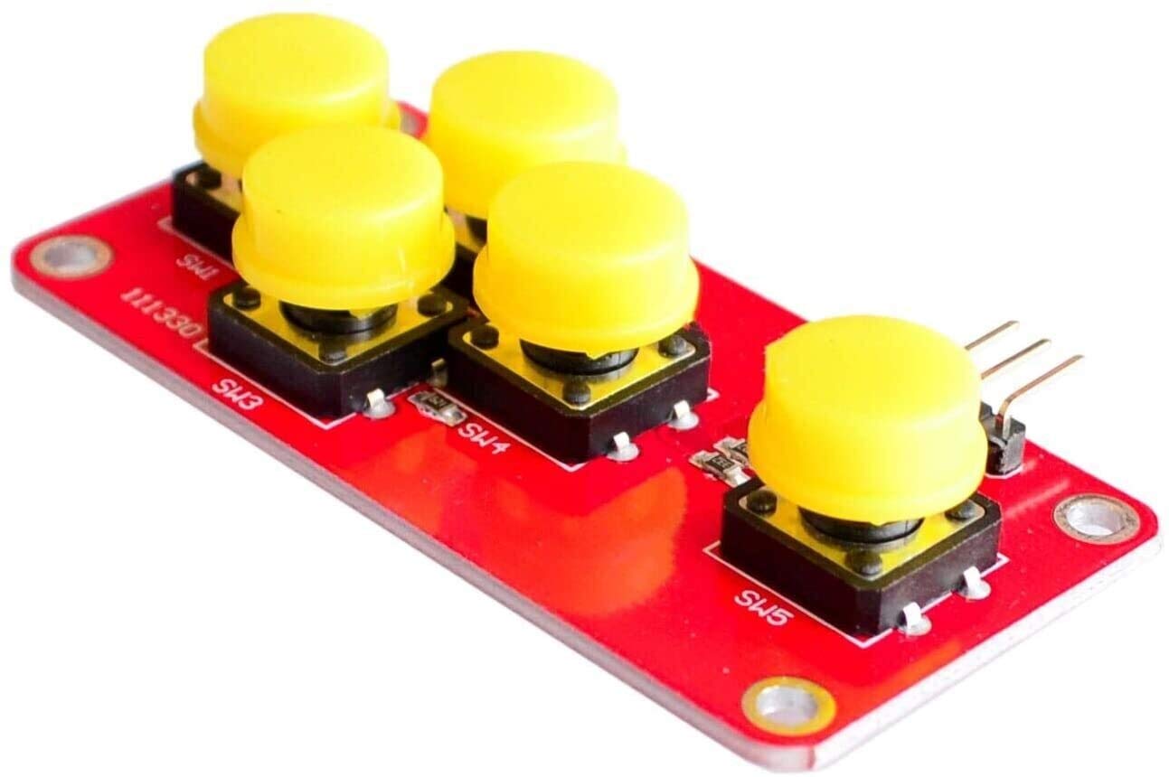 ZYM119 AD Keyboard Simulate Five Key Module Analog Button for Sensor Expansion Board Circuit Board