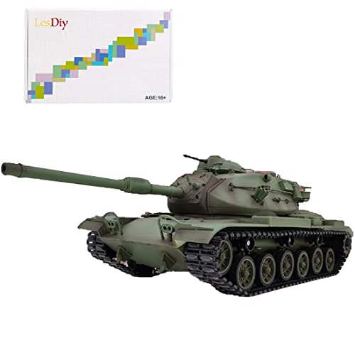 Jetlet 1/16 2.4G RC American M60A3 Main Battle Tank Model, with Lights & Sounds, Compatible with Henglong 7.0, Basic Version, Army Green