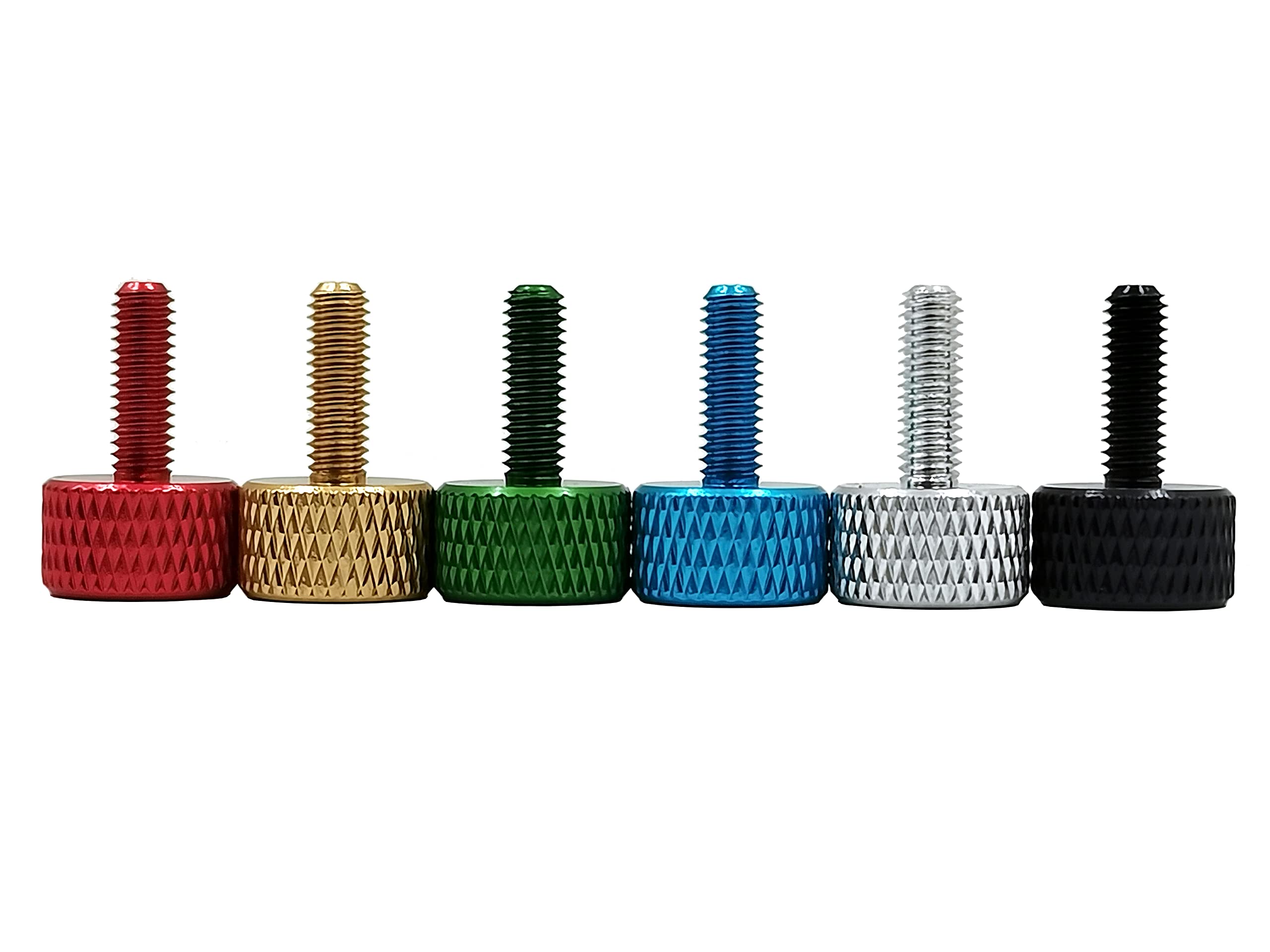 M4 Aluminium Knurled Thumb Screws Multicolor 20pcs (M4 x 6 mm, Black)