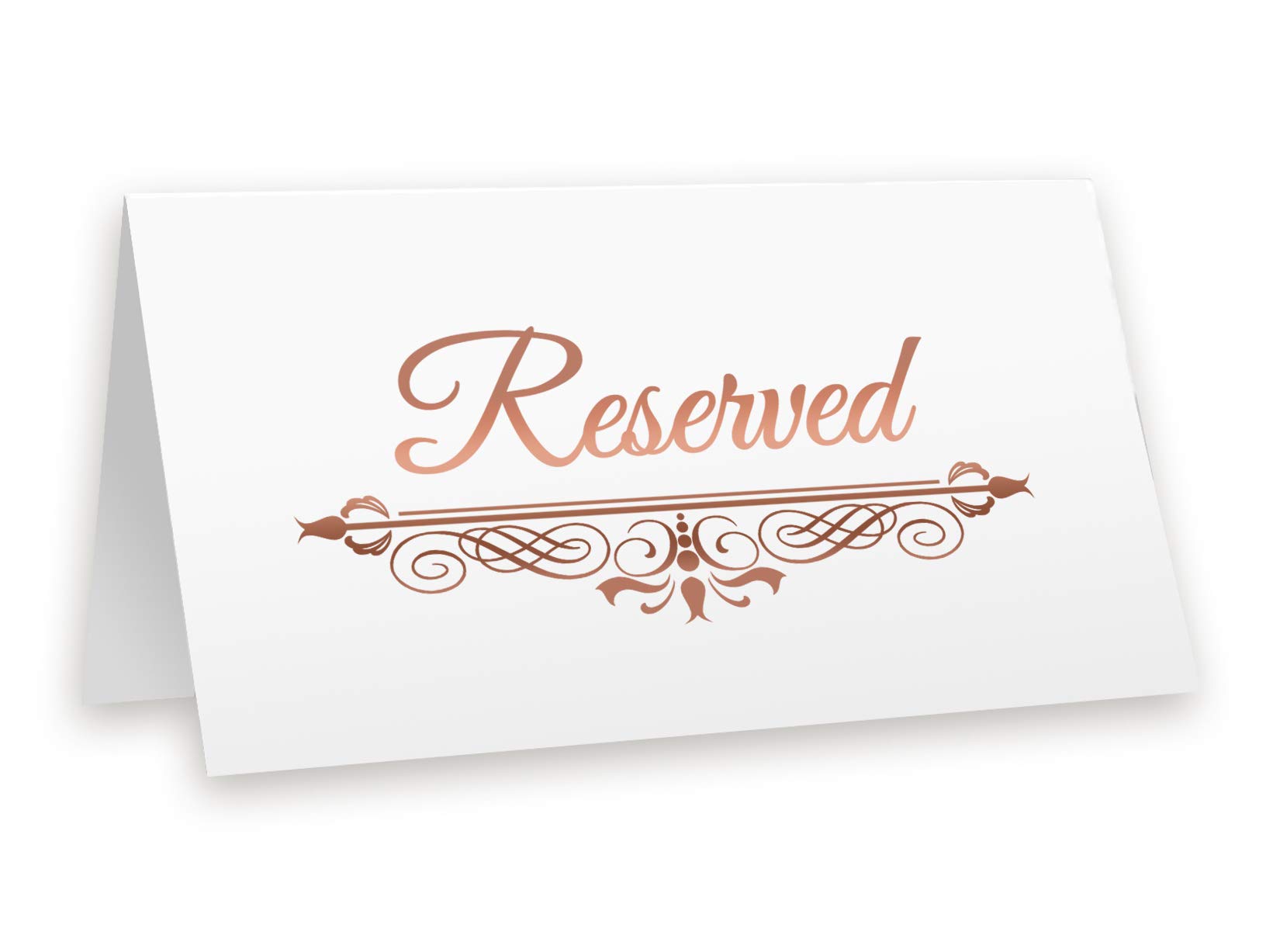 Reserved Table Signs Cards Rose Gold Foil, 20-Pack Table Tent, VIP Place Card, Double Sides Reserved Rose