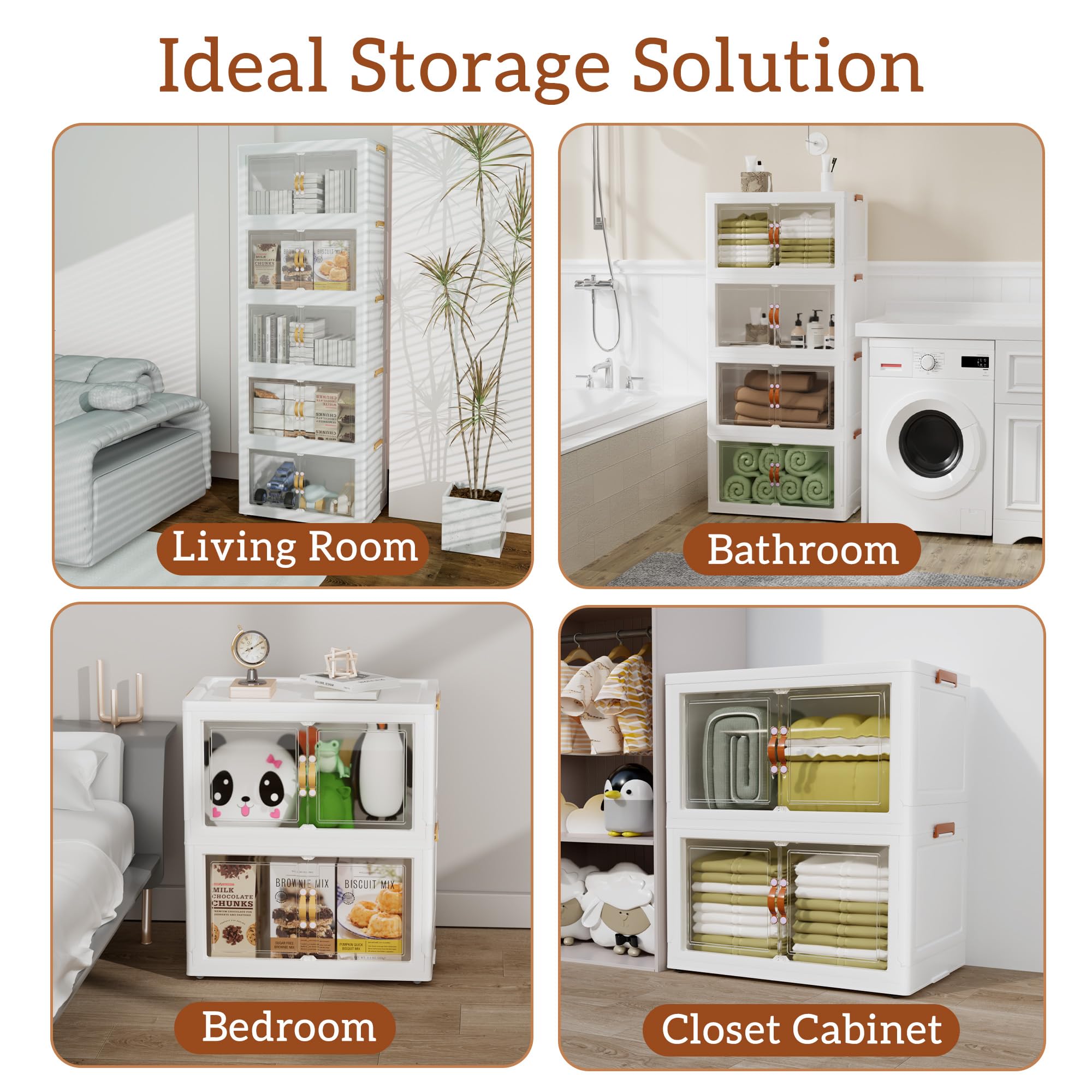 LONTAI Storage Cabinet with 4 96QT Drawers, Kitchen Pantry Cabinet, Wardrobe Closet, KitchenBathroom Cabinet, KitchenStorage Cabinet with Doors, Tall Storage Cabinet, KitchenBathroom Closet