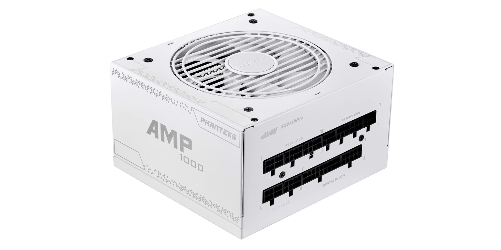 Phanteks (PH-P1000G_WT02) AMP 1000W V2 80PLUS Gold, ATX Power Supply, 12VHPWR Included, Fully Modular, Hybrid Mode, Silent Fan, Revolt PRO Link Certified (White)