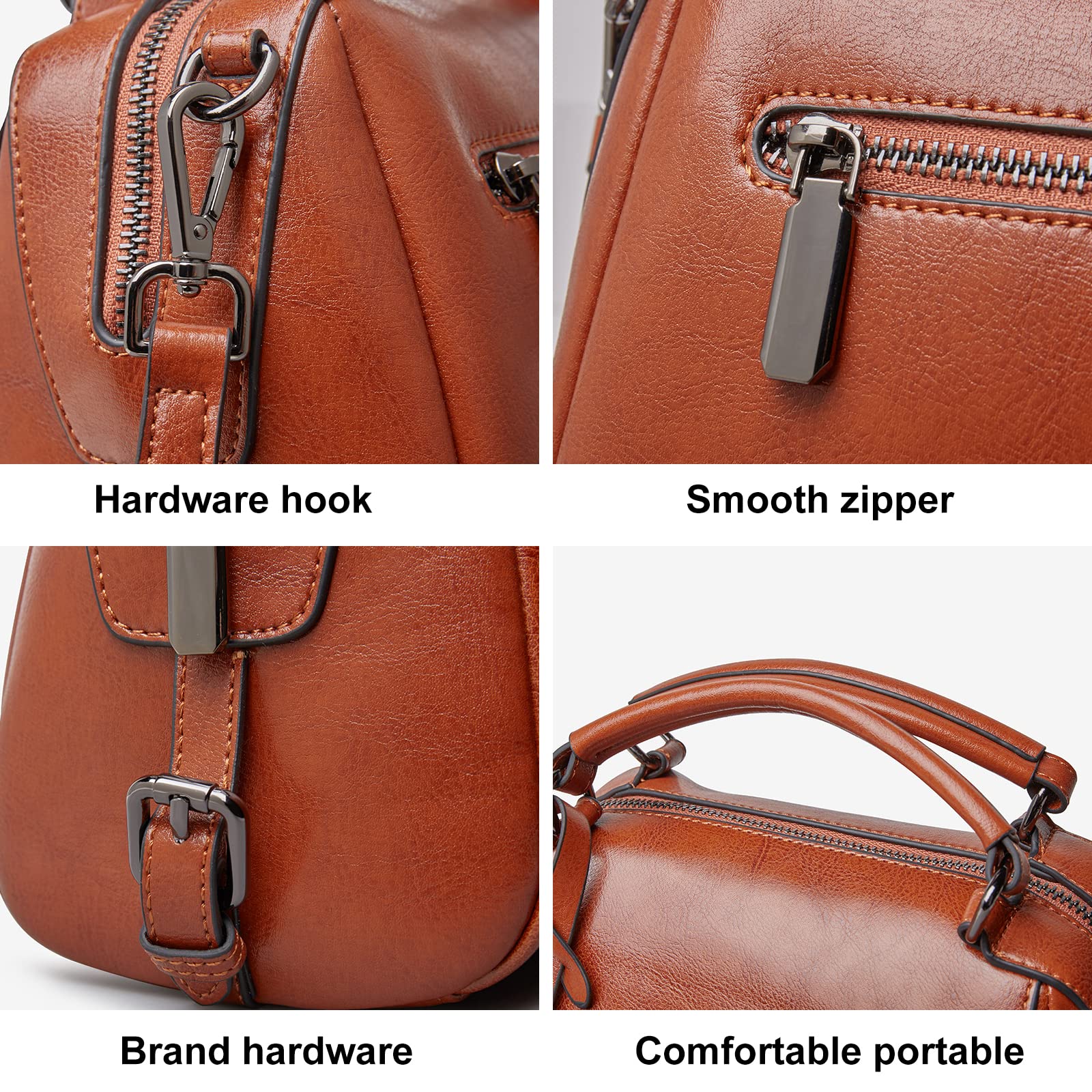 FOXLOVER Small Leather Crossbody Bags for Women Lady Shoulder Bag Top Handle Mini Handbag and Purse