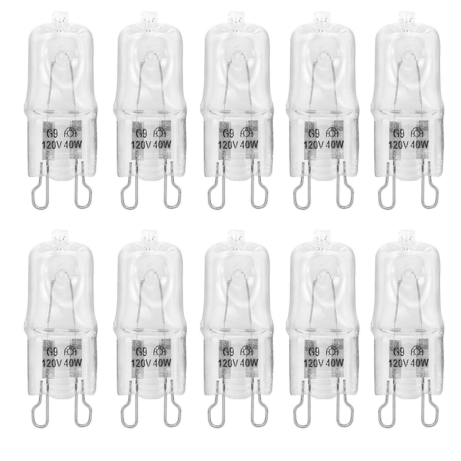 HC Lighting - G9 Halogen Long Life Line Voltage 120 Volt Dimmable Bi-Pin Base Clear Replacement Bulb (10 Pack) (40 Watt)