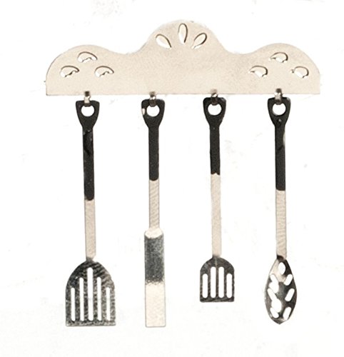 Farrow Industries Dollhouse Miniature 1920039;s Cooking Set of Kitchen Utensils