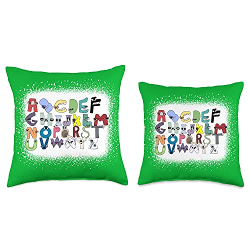 New Alphabet Letters for Kids 2022 Merchandise Villain Letter ABCs Tee Boys Evil Alphabets Bleach Throw Pillow, 16x16, Multicolor