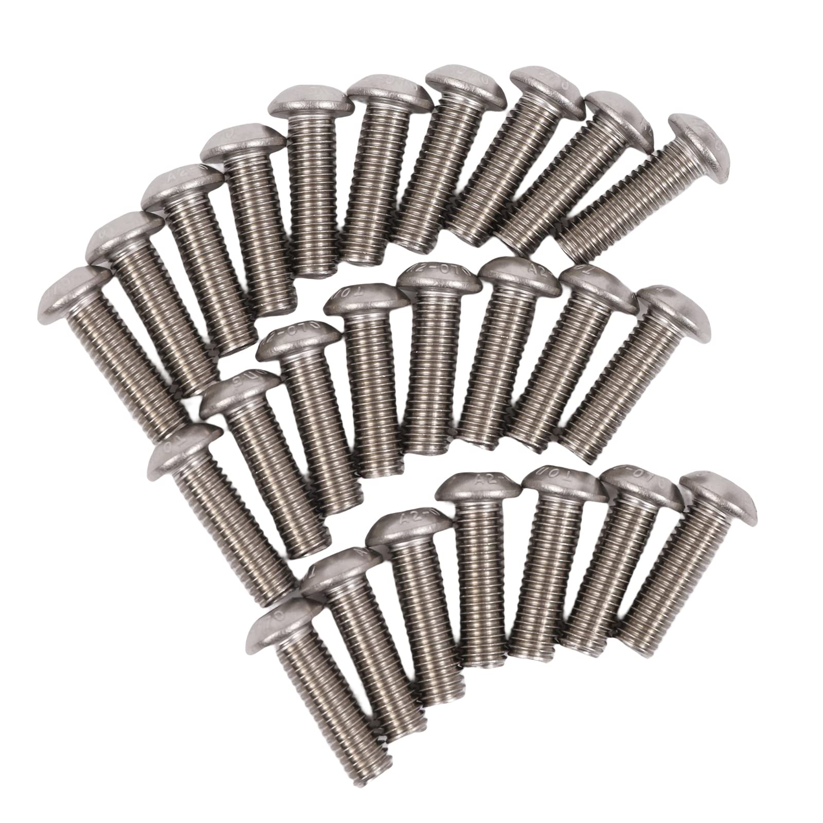 M8 x 1" Button Head Socket Cap Bolts Screws (25pcs), Stainless Steel 304 Allen Hex Drive Fully Thread Machine Screw, Lightweight and Compact