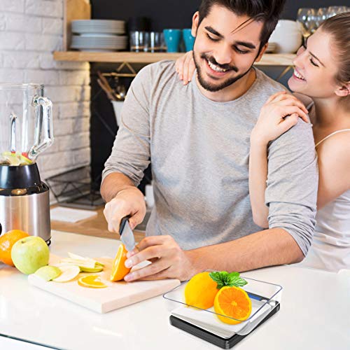 Fuzion Digital Kitchen Scale 3000g/ 0.1g, Pocket Food Scale 6 Measure Modes, LCD, Tare, Digital Scale Grams and Ounces with 2 Trays for Food, Cooking, Nutrition, Reptiles(Battery Included)